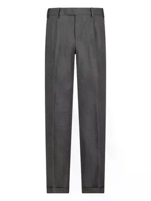 PT TORINO Pleated-front Trousers With Cuffed Hems