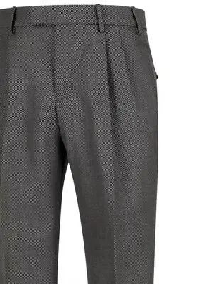 PT TORINO Pleated-front Trousers With Cuffed Hems