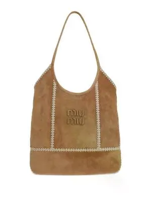 Miu Miu Suede Crochet Patchwork Tote
