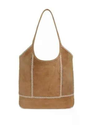 Miu Miu Suede Crochet Patchwork Tote