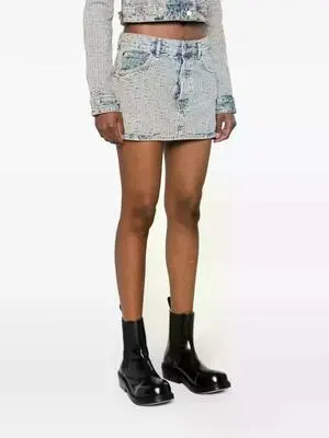 Acne Studios Monogram-jacquard Low-rise Denim Skirt