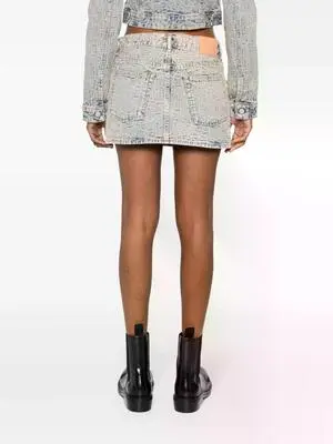 Acne Studios Monogram-jacquard Low-rise Denim Skirt