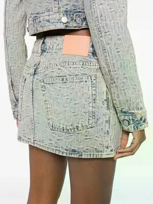 Acne Studios Monogram-jacquard Low-rise Denim Skirt