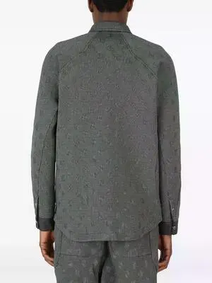 BYBORRE Textured Panelled Shirt