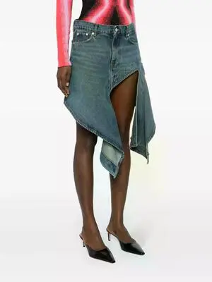 Y/project Cut-out Denim Miniskirt