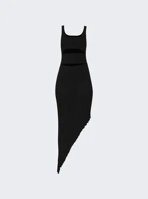 Christopher Esber Slashed Knit Asymmetric Tank Dress - Black