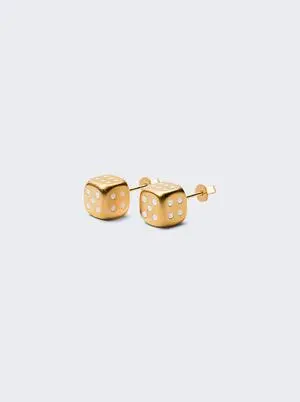 VEERT Dice Earring Pair - Yellow Gold