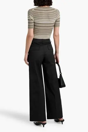 Theory Cotton-blend Twill Wide-leg Pants