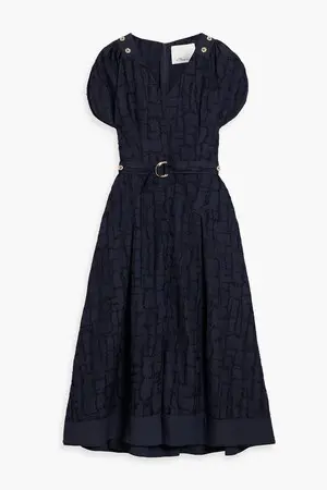 3.1 Phillip Lim Tulip Fil Coupé Midi Dress - Midnight Blue