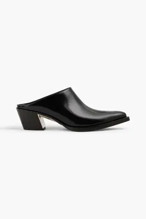 3.1 Phillip Lim Downtown Glossed-leather Mules - Black