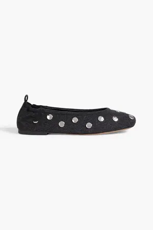 3.1 Phillip Lim Studded Denim Ballet Flats