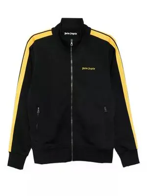 Palm Angels Stripe-detail Zip-up Sweatshirt - Black
