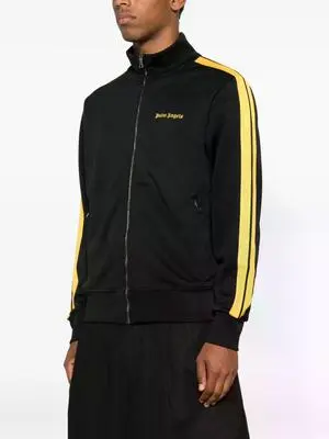 Palm Angels Stripe-detail Zip-up Sweatshirt - Black