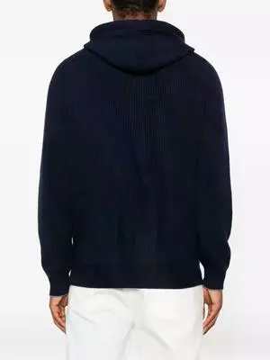 Brunello Cucinelli Zip-up Hooded Cardigan - Blue
