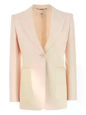 Chloé Patch-pocket Wool Blazer - Pink