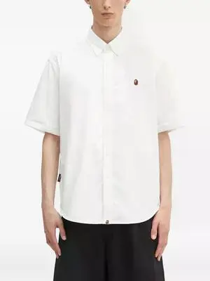 A BATHING APE One Point Embroidered Short-sleeve Shirt - White