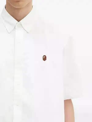 A BATHING APE One Point Embroidered Short-sleeve Shirt - White