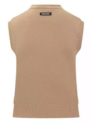 MSGM Diamond-pattern Sleeveless Top - Neutrals