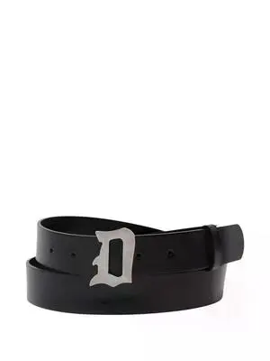 DONDUP Logo-buckle Leather Belt - Black