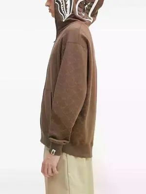A BATHING APE College Monogram Shark-motif Zip-up Hoodie