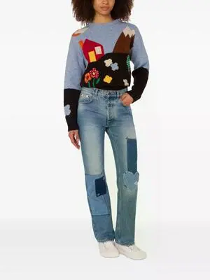 Moschino Patchwork Straight-leg Jeans - Blue
