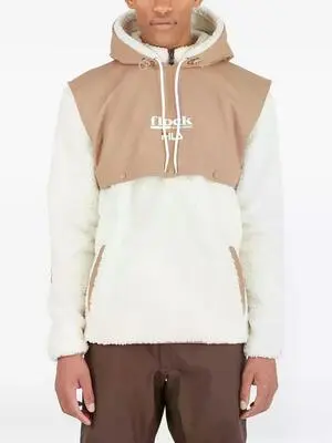 FILA Fleece Paneled Half-zip Hoodie - Neutrals