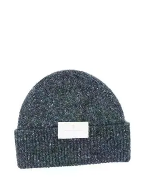 Brunello Cucinelli Speckled Wool Beanie - Blue