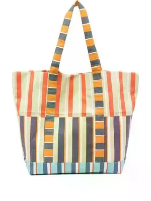 ÉPICE Striped Panel Tote Bag