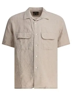 BEAMS Camp Collar Shirt - Beige