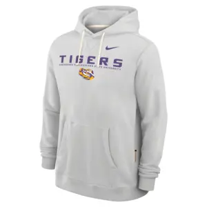 Nike Lsu Sideline Dri-fit College Pullover Hoodie - Grey