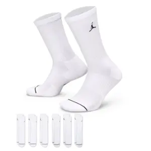 JORDAN Everyday Cushioned Crew Socks - White
