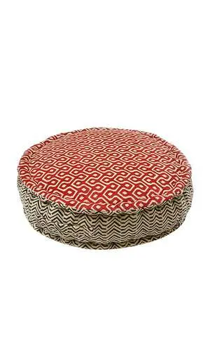 VERVE CULTURE Meditation Cushion Round In Red - Red & Yellow