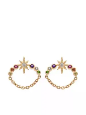 EDEN PRESLEY 14k Yellow Orbit Rainbow Diamond Stud Earrings - Gold