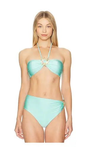 PatBO Lagoa Lycra Sun Bikini Top - Light Green