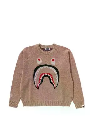 A BATHING APE Shark-head Intarsia Sweater - Neutrals