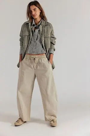 Free People Lex Barrel Pants - Pumice Stone