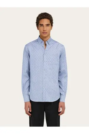 FERRAGAMO Monogram Shirt - Blue