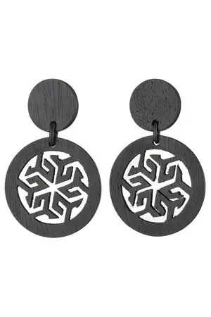 Natori Horn Round Drop Clip Earrings - Natural