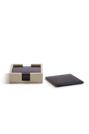 Natori Shagreen Coaster Set - Black