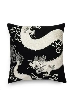 Natori Mayon Dragon Embroidery Pillow - Black