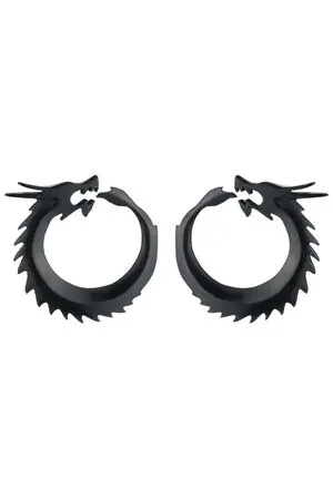 Natori Horn Dragon Clip Earrings - Natural