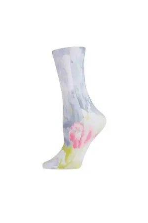 Natori Brushstroke Printed Crew Socks - Gray