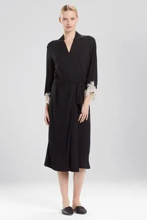Natori Luxe Shangri-la Tencel Robe - Black