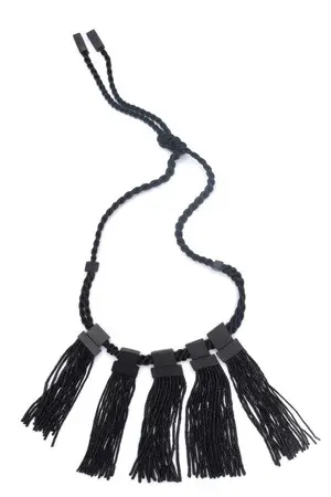 Natori Buffalo Fringe Necklace - Black