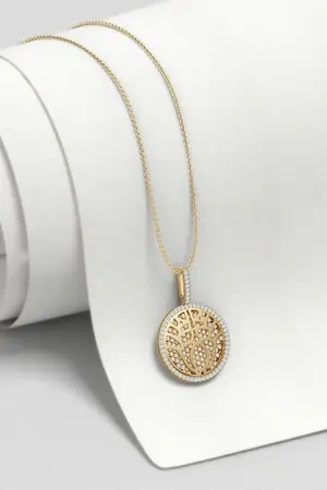 Natori Kamon 14k Overlapping Diamond Pendant Necklace - Gold