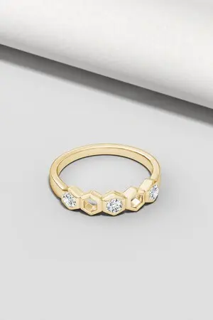 Natori Indochine 14k Hexagon Alternating Diamond Ring - Gold