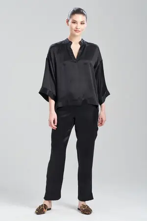 Natori Key Essentials Silk Pj - Black