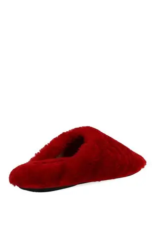 Natori Bliss Genuine Shearling Slides - Red
