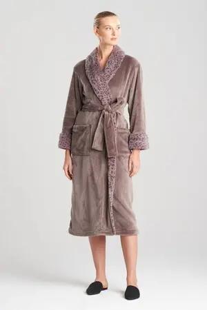 Natori Plush Lynx Robe - Brown