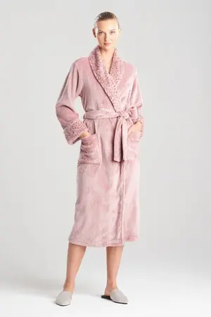 Natori Plush Lynx Robe - Neutral